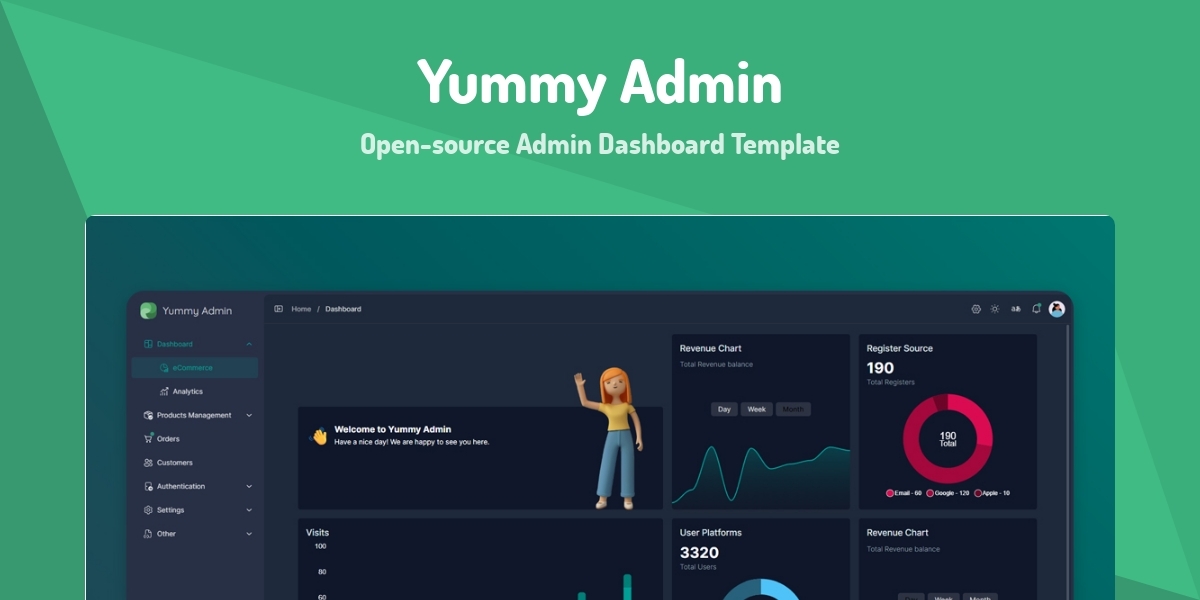 Yummy Admin Open source Admin Dashboard Template Made With Vue js yummy-admin-open-source-admin-dashboard-template-made-with-vue-js